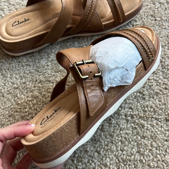 Clarks | Shoes | Collection By Clarks Brynn Leather Buckle Slide Sandal ...